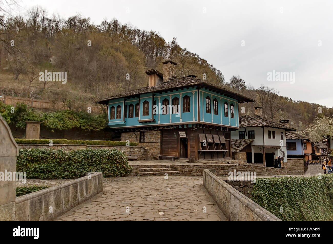 Old traditional houses and river in Ether, Gabrovo, Bulgaria Stock ...