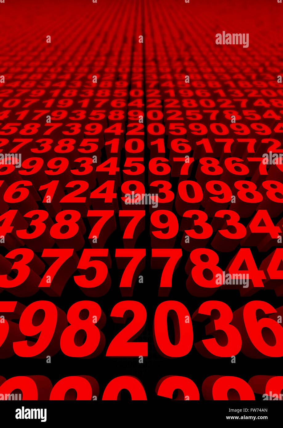 Numbers / 3D render of mass of numbers, easy to colorize Stock Photo ...