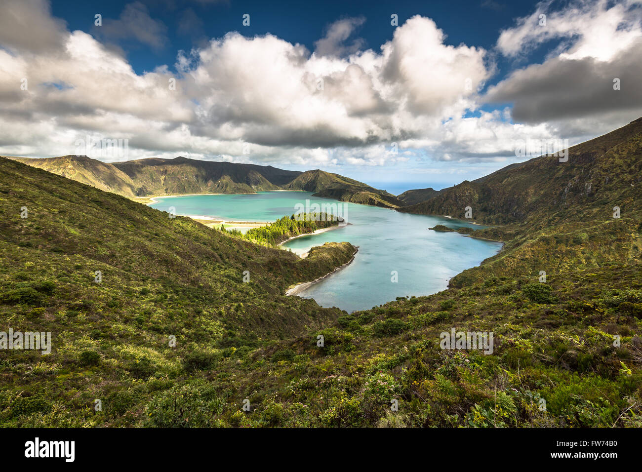 Lagoa do Fogo, a volcanic lake in Sao Miguel, Azores Stock Photo - Alamy