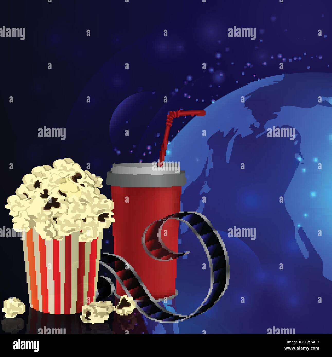 Popcorn and movie film Stock Vector Image & Art - Alamy
