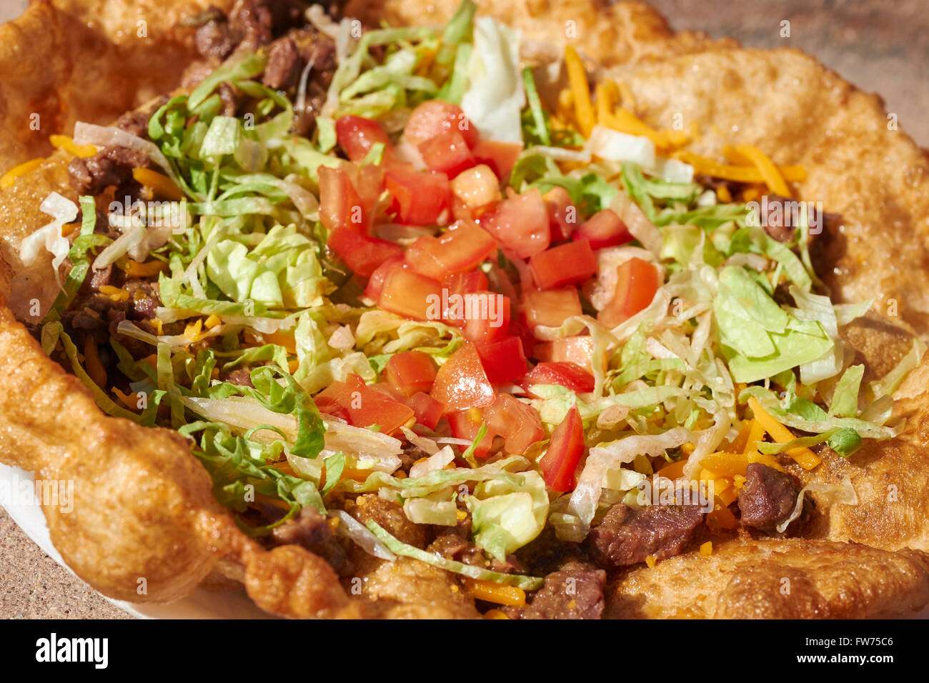 Green chile frybread, a modern Native American food specialty Stock ...