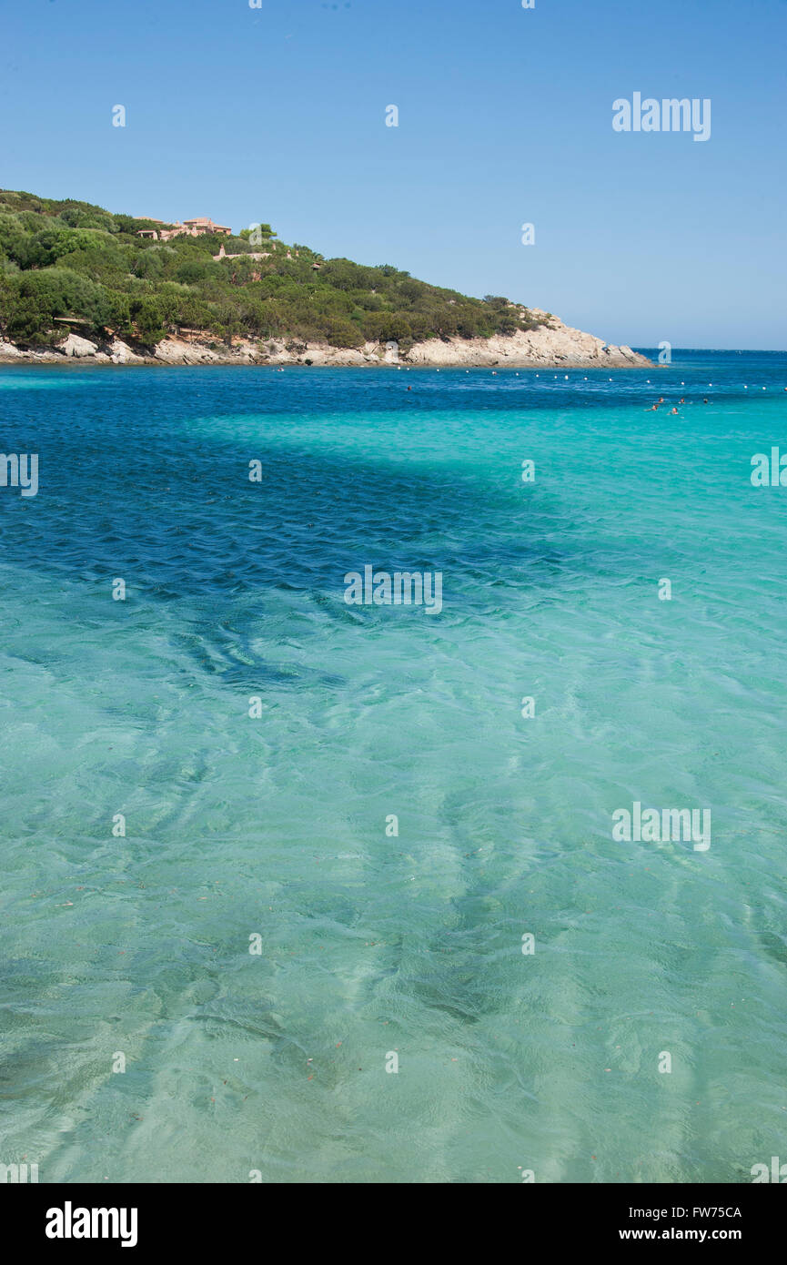 The wonderful colors of the sea in cala granu, a bay near Porto Cervo ...