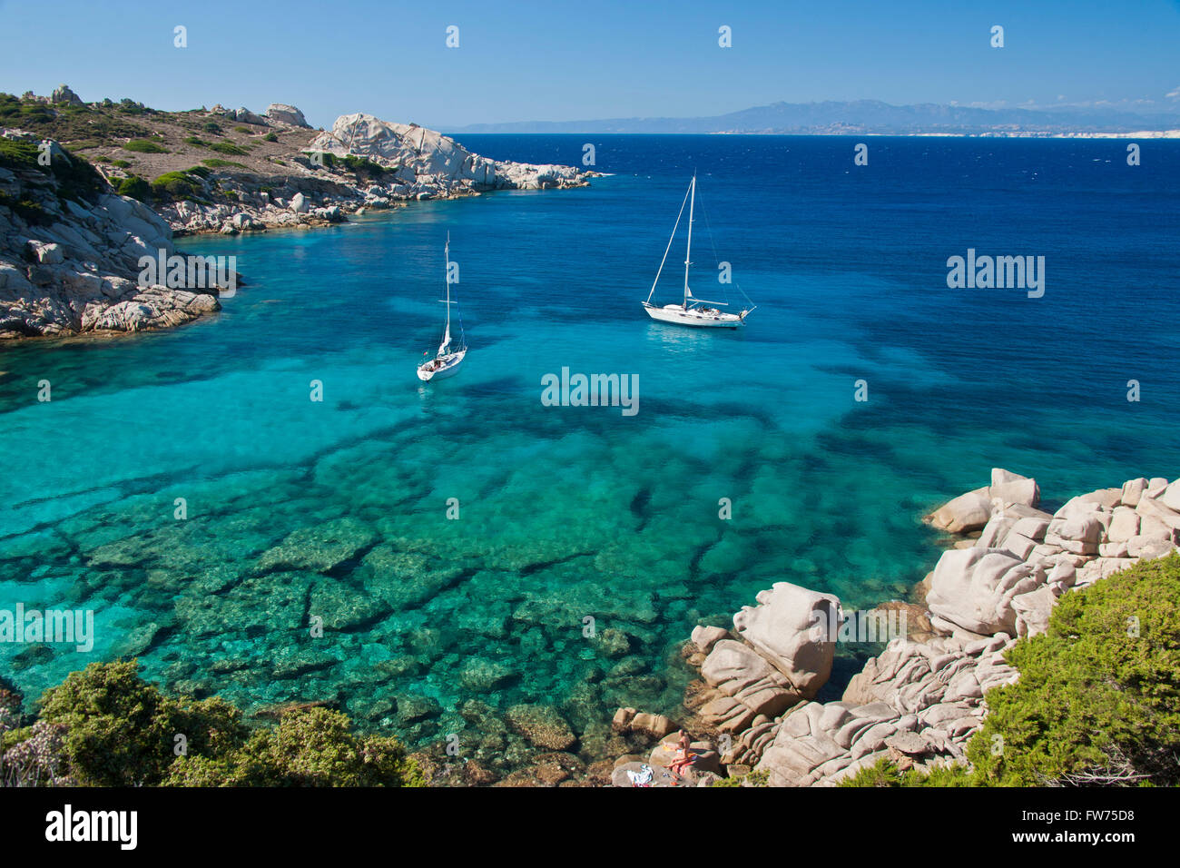The wonderful colors of the sea in cala spinosa, a bay of Capo Testa ...