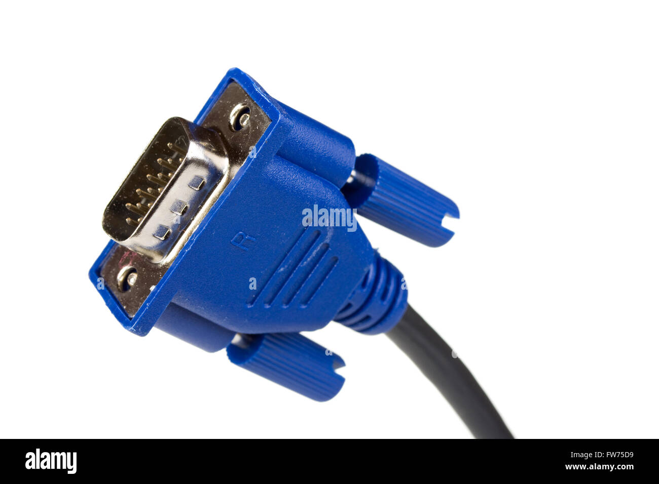 detail of a computer plug isolated on white background Stock Photo - Alamy