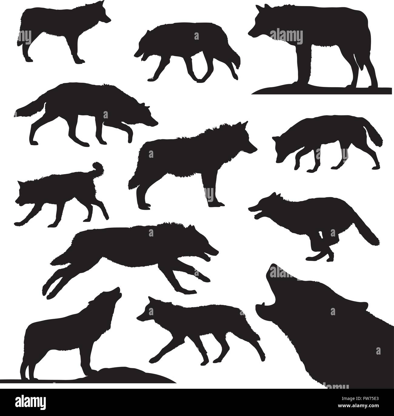 Wolves - Outline Collection Stock Vector Image & Art - Alamy