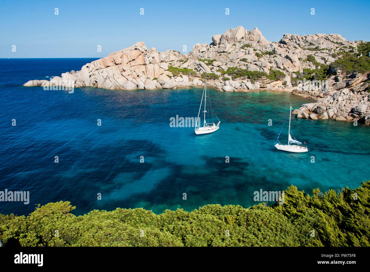 The wonderful colors of the sea in cala spinosa, a bay of Capo Testa ...