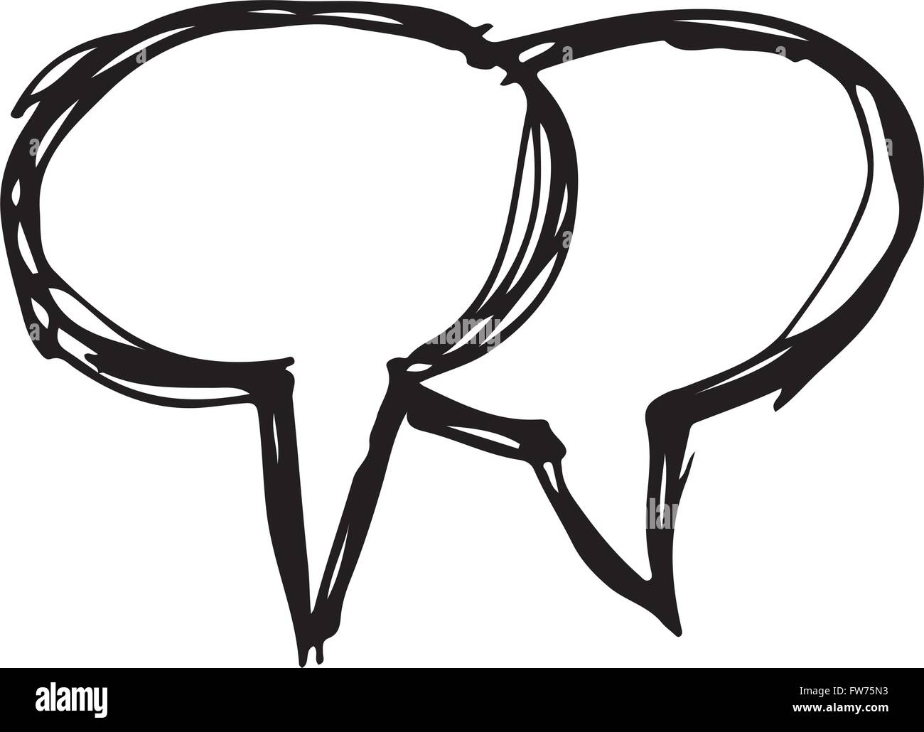 Speech bubble hand drawn Illustration symbol design Stock Vector Image ...