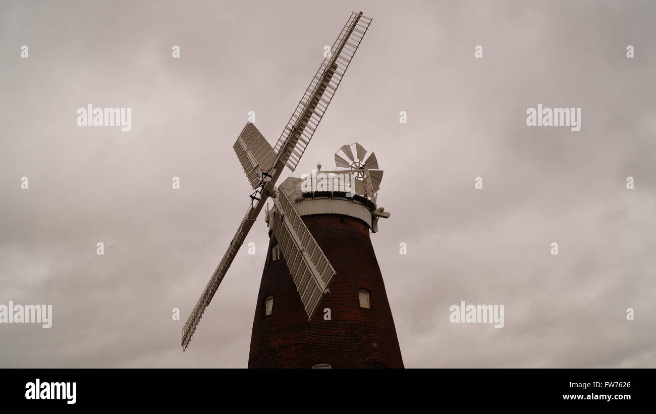 Thaxted, Essex, UK Windmill side view with stationary sails Stock Photo ...