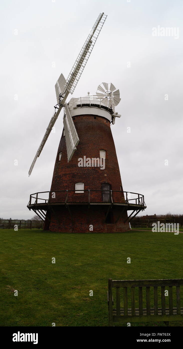 Thaxted, Essex, UK Windmill side view with stationary sails Stock Photo ...