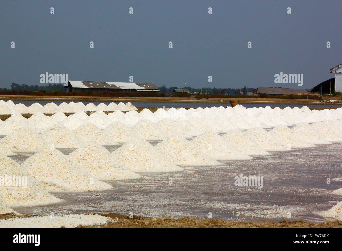 Bring together the salt pile. Salt production in a natural way by ...