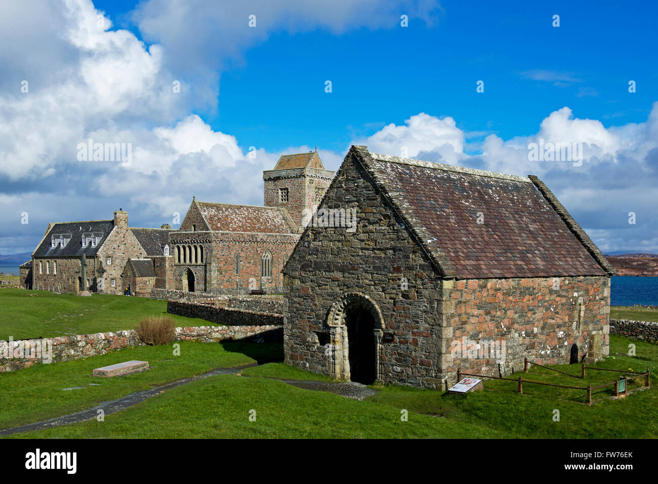 St Oran's Chapel and Iona Abbey, Isle of Iona, Inner Hebrides, Scotland ...
