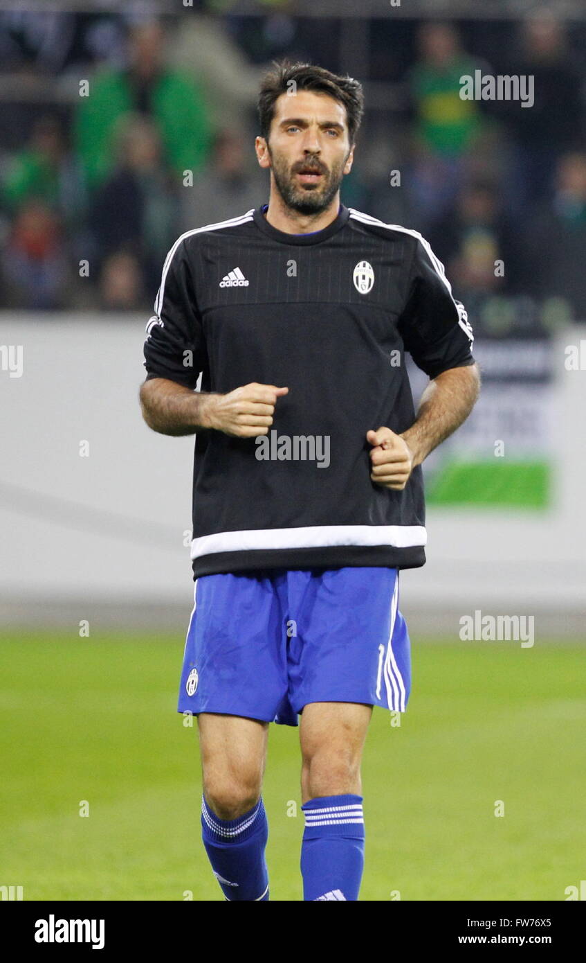 Gianluigi Buffon in action during the champion league match ...