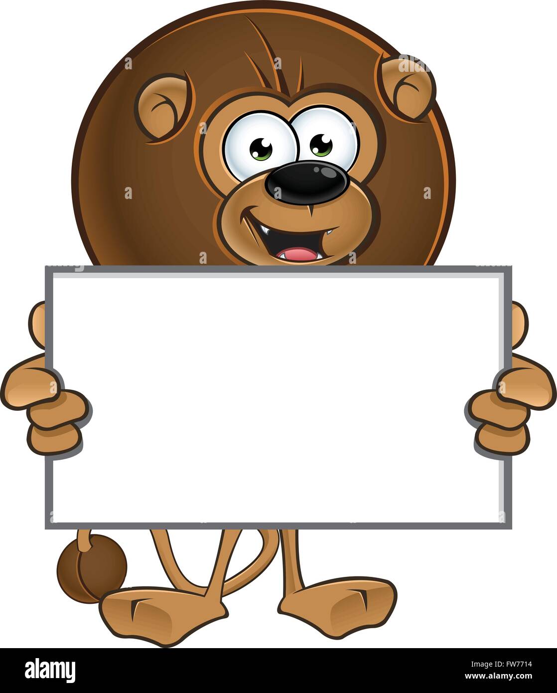 A cartoon illustration of a Lion character with a round mane Stock ...