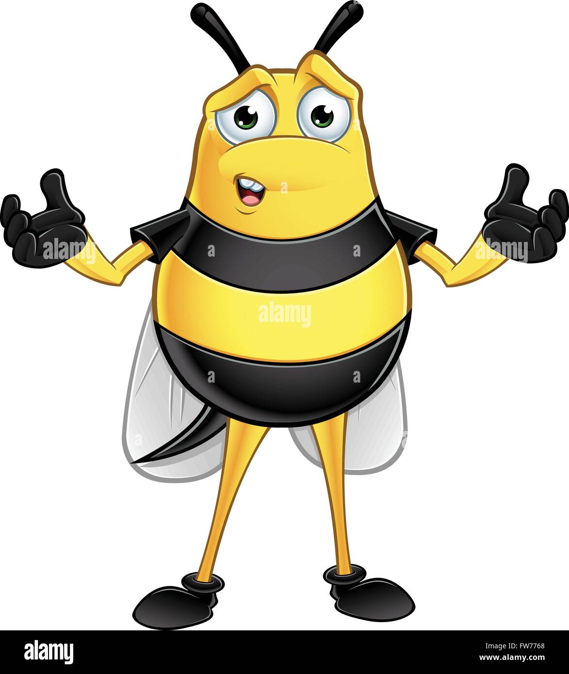 A cartoon illustration of a chubby looking bee character Stock Vector ...