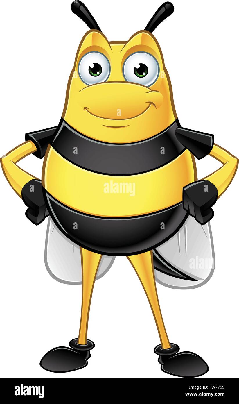 A cartoon illustration of a chubby looking bee character Stock Vector ...