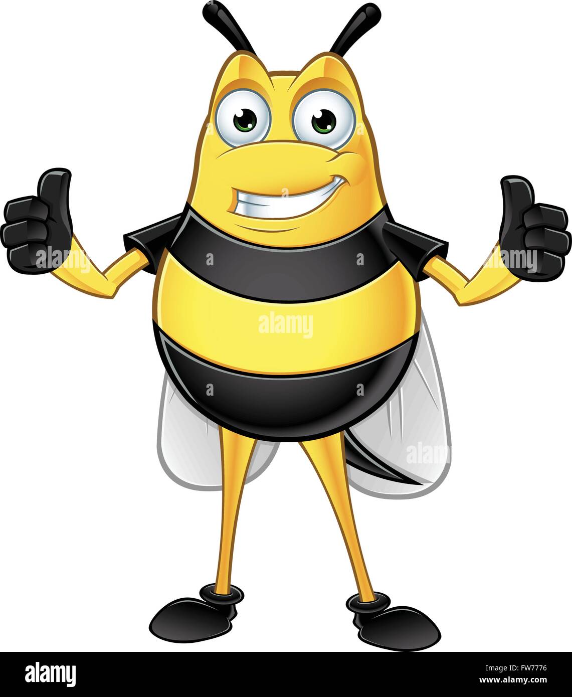 A cartoon illustration of a chubby looking bee character Stock Vector ...