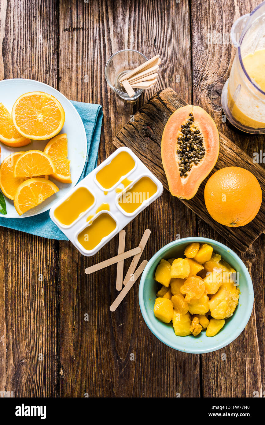 summer sorbet made at home with natural juice and fruits Stock Photo ...