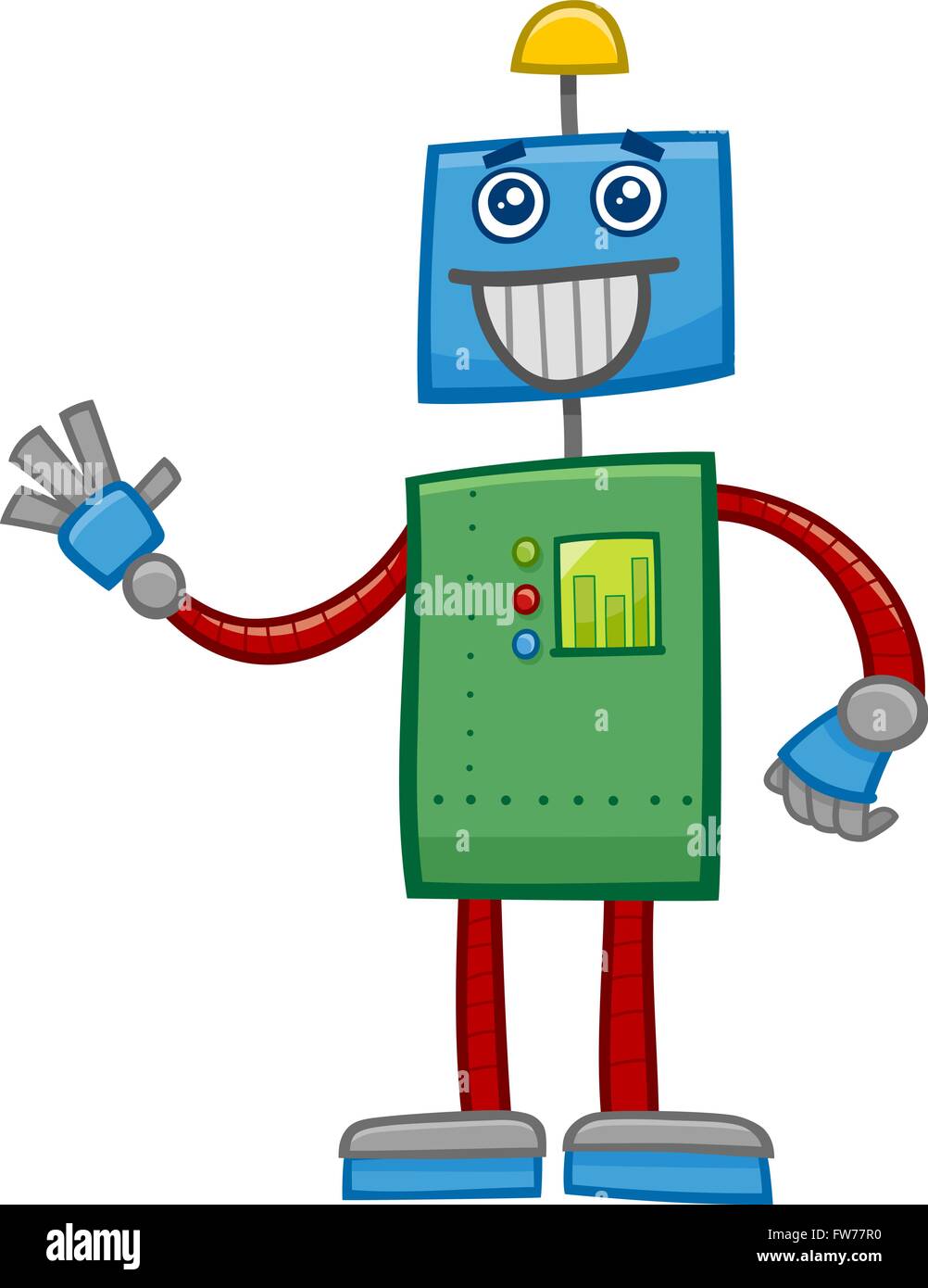 Cartoon Illustration of Funny Robot Fantasy Character Stock Vector ...