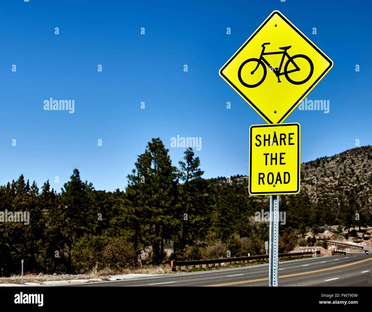 Yellow Triangle Street Sign