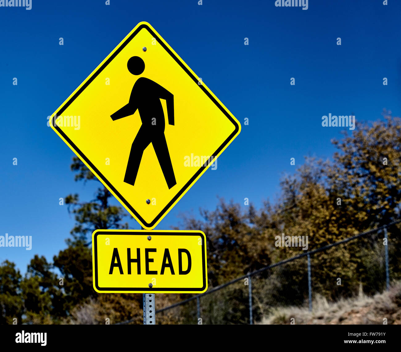 Yellow Triangle Street Sign