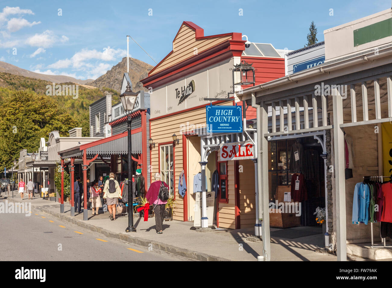 Historic main street in Arrowtown,Otago,South Island,New Zealand ...