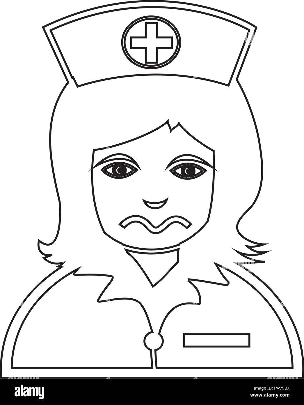 Nurse Face emotion Icon Illustration sign design Stock Vector Image ...