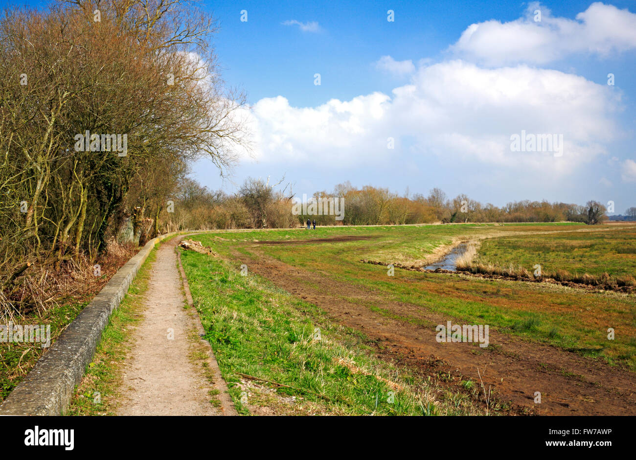 A view of the Wherryman's Way long distance path with two walkers at ...