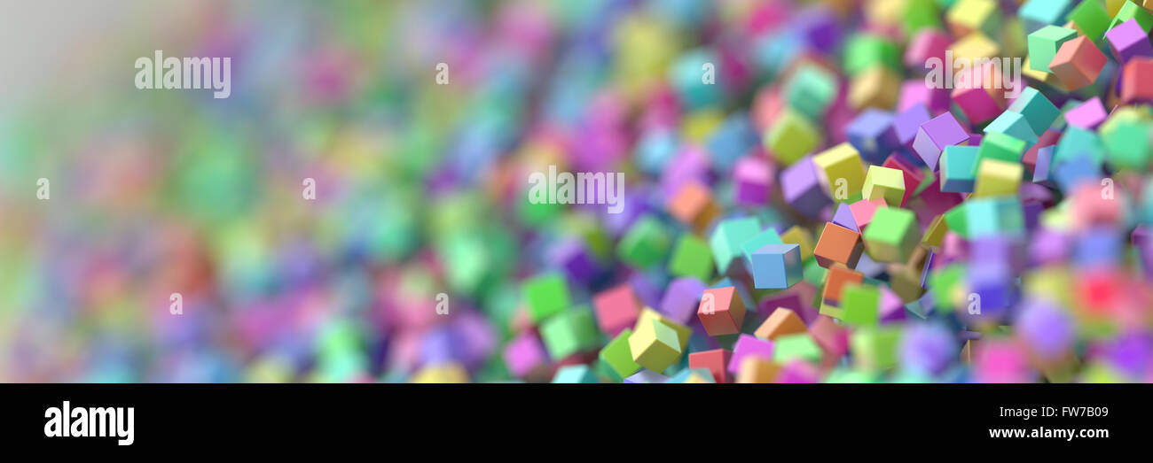 Abstract multi colored cubes three dimensional background, 3d rendering ...