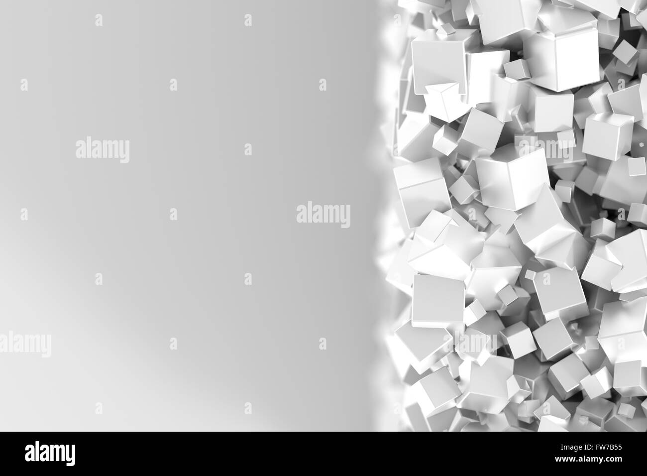 Abstract gray cubes three dimensional background, 3d rendering Stock ...