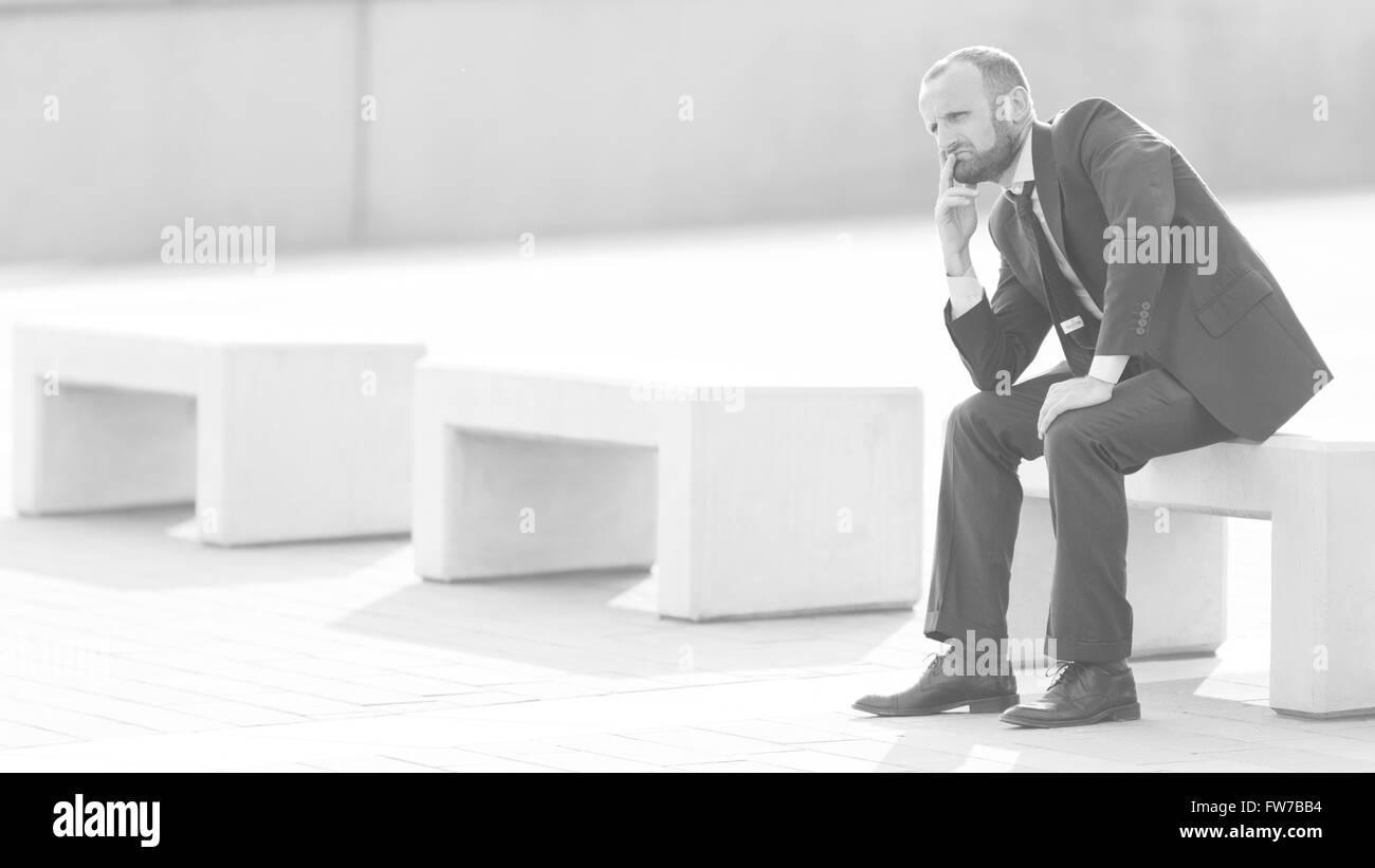 Trouble pensive Black and White Stock Photos & Images - Alamy