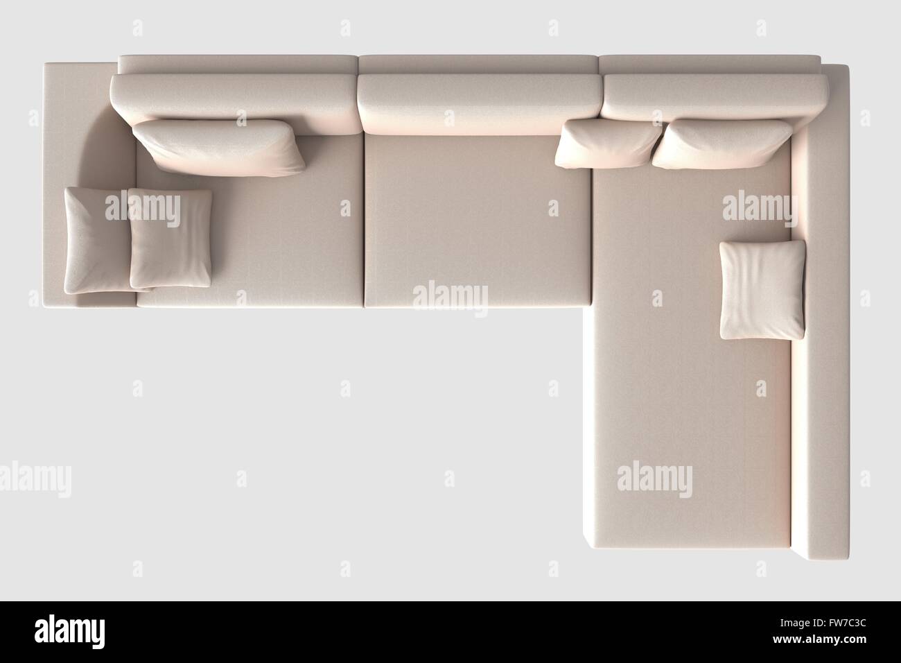 3D Illustration Sofa Top View Isolated On White Stock Photo - Alamy