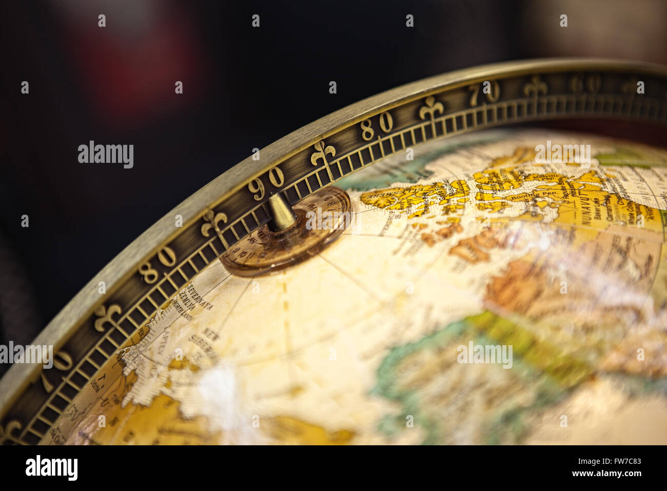 Close-up of a vintage globe Stock Photo - Alamy