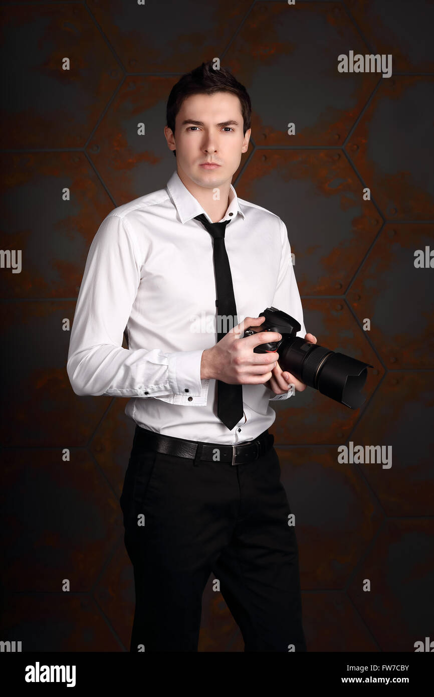Professional photographer at work Stock Photo - Alamy