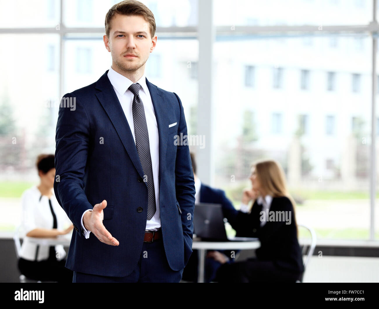 Businessman open hand ready handshake hi-res stock photography and ...