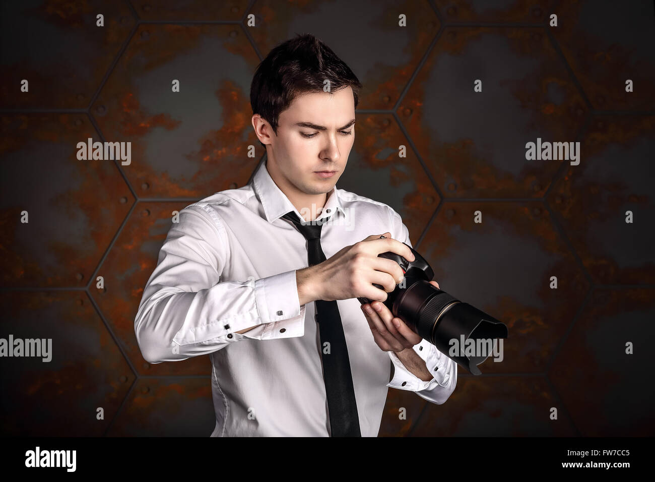 Professional photographer at work Stock Photo - Alamy