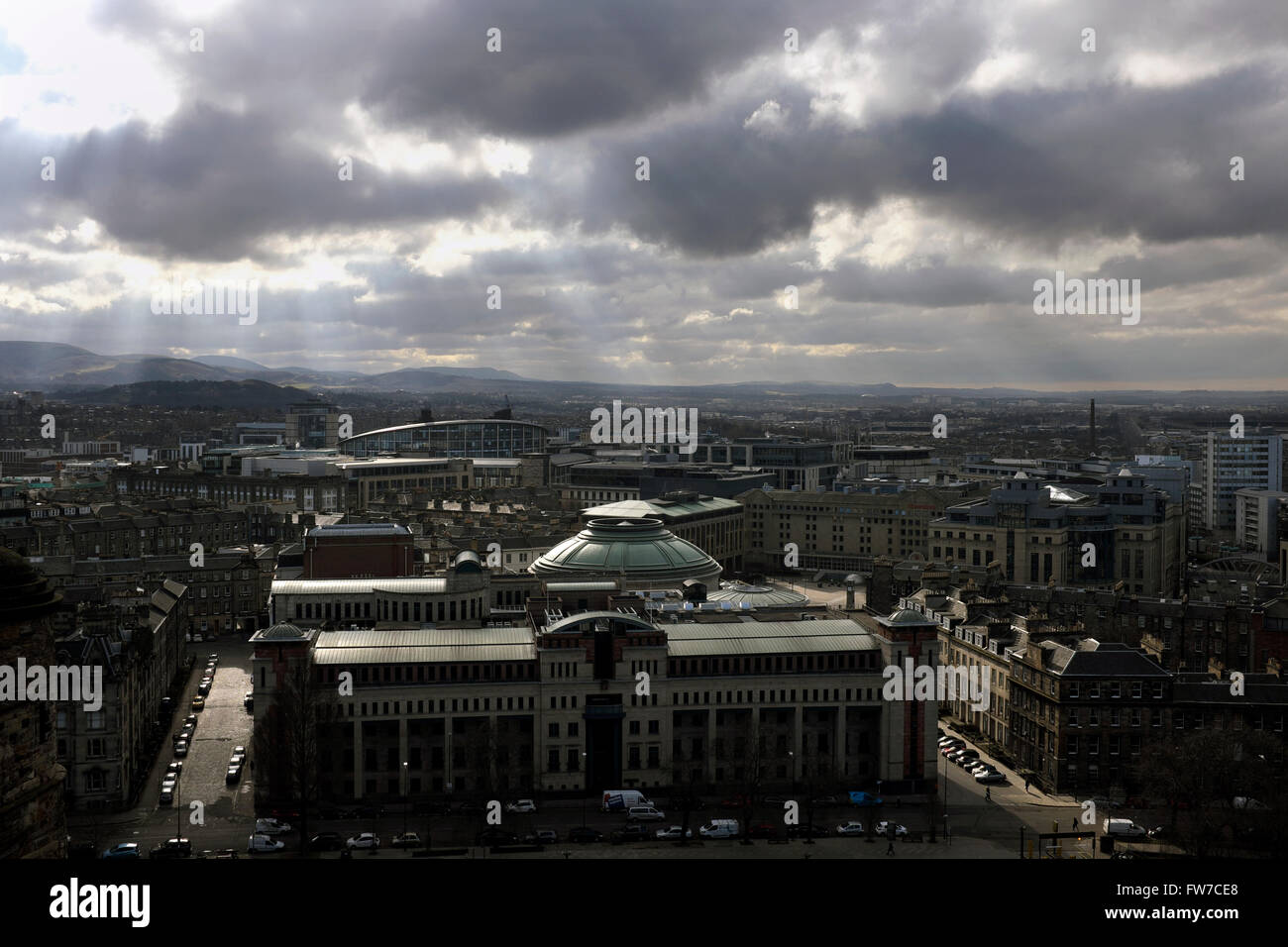 View over Castle Terrace from Edinburgh Castle, Lothian, Scotland Stock ...
