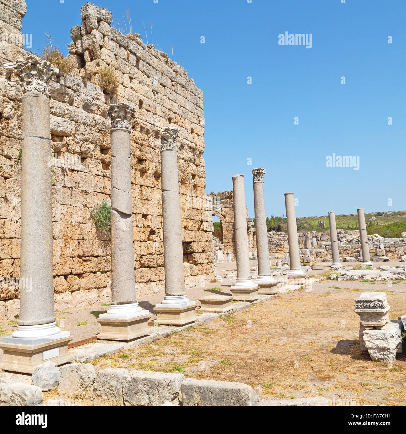 old construction in asia turkey the column and the roman temple Stock ...