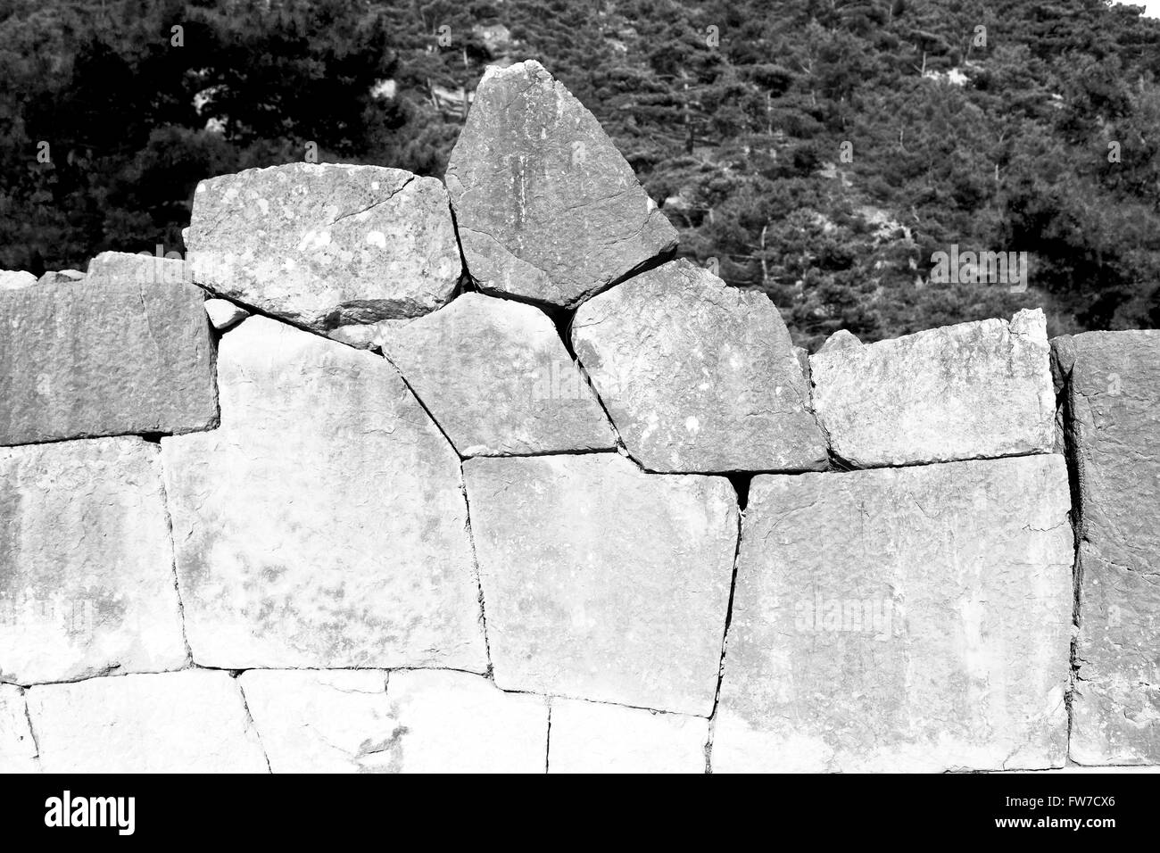 step brick in greece old wall and texture material the background Stock ...