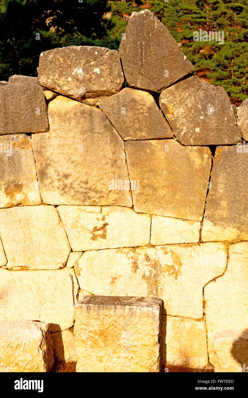 step brick in greece old wall and texture material the background Stock ...