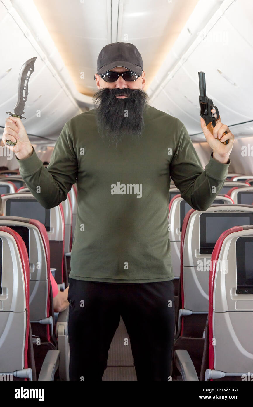 armed terrorist threatens the flying plane Stock Photo - Alamy