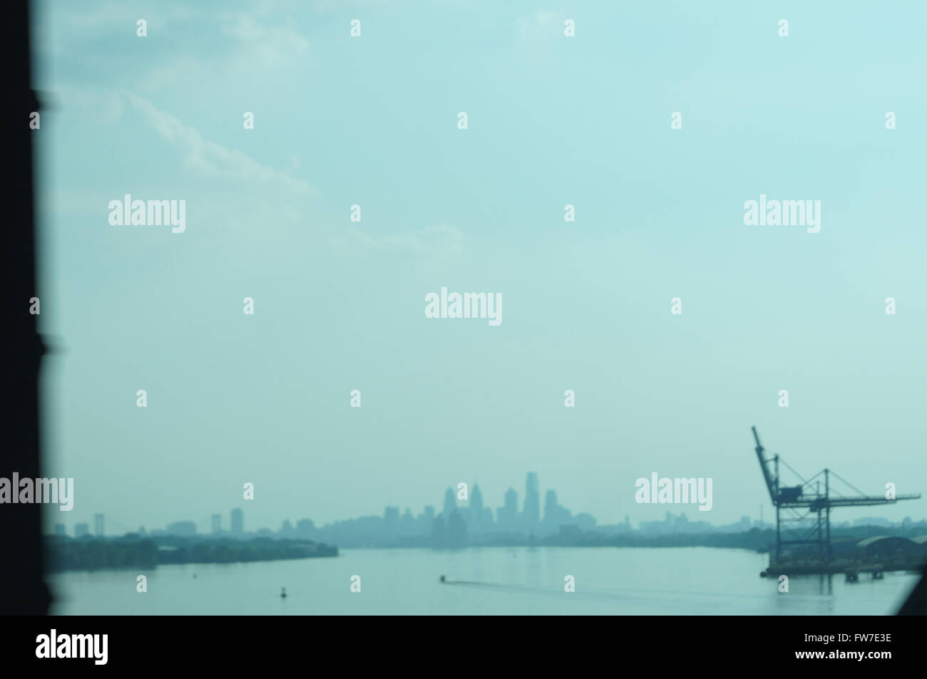 Philadelphia Skyline - view from the train Stock Photo - Alamy