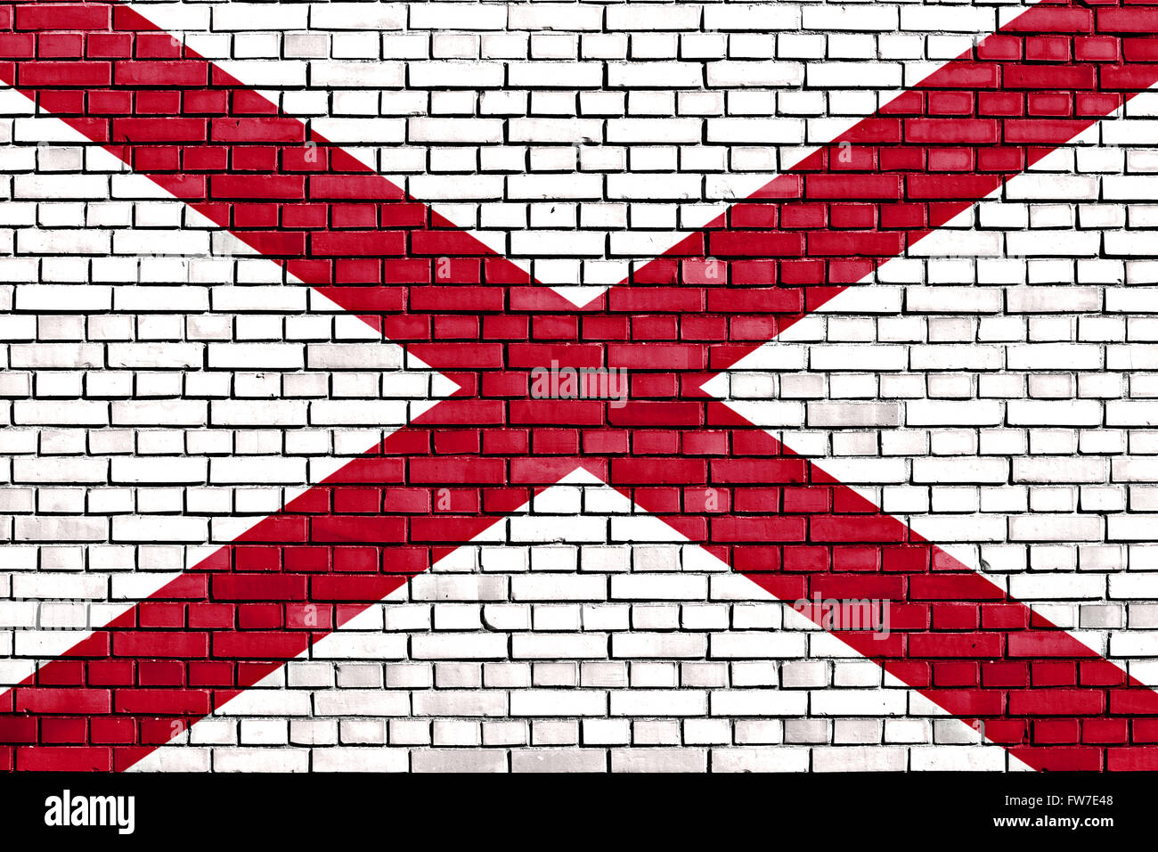 flag of Alabama painted on brick wall Stock Photo - Alamy