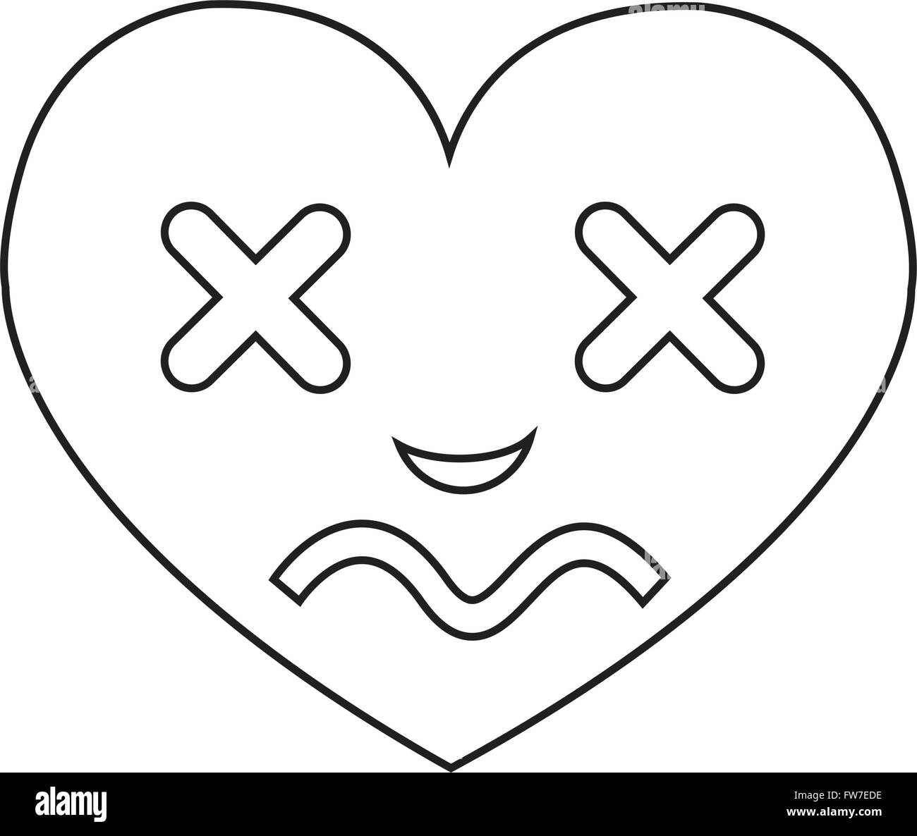 Heart Face Emotion Icon Illustration sign design Stock Vector Image ...