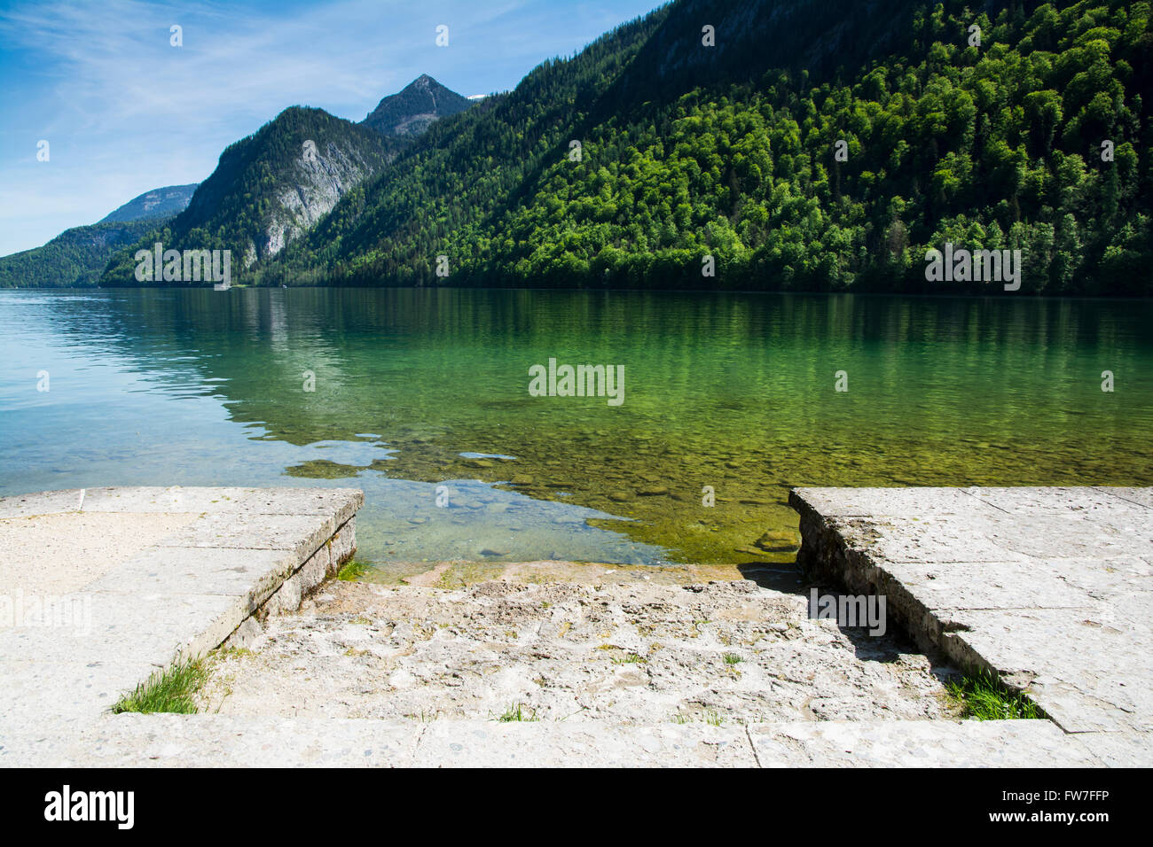 Berchtesgaden,germany-May 11,2015:landscape on Bavarian lake in the ...