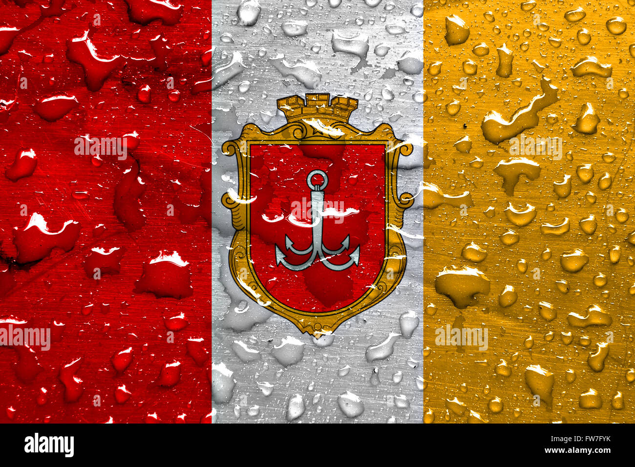 flag of Odessa with rain drops Stock Photo - Alamy