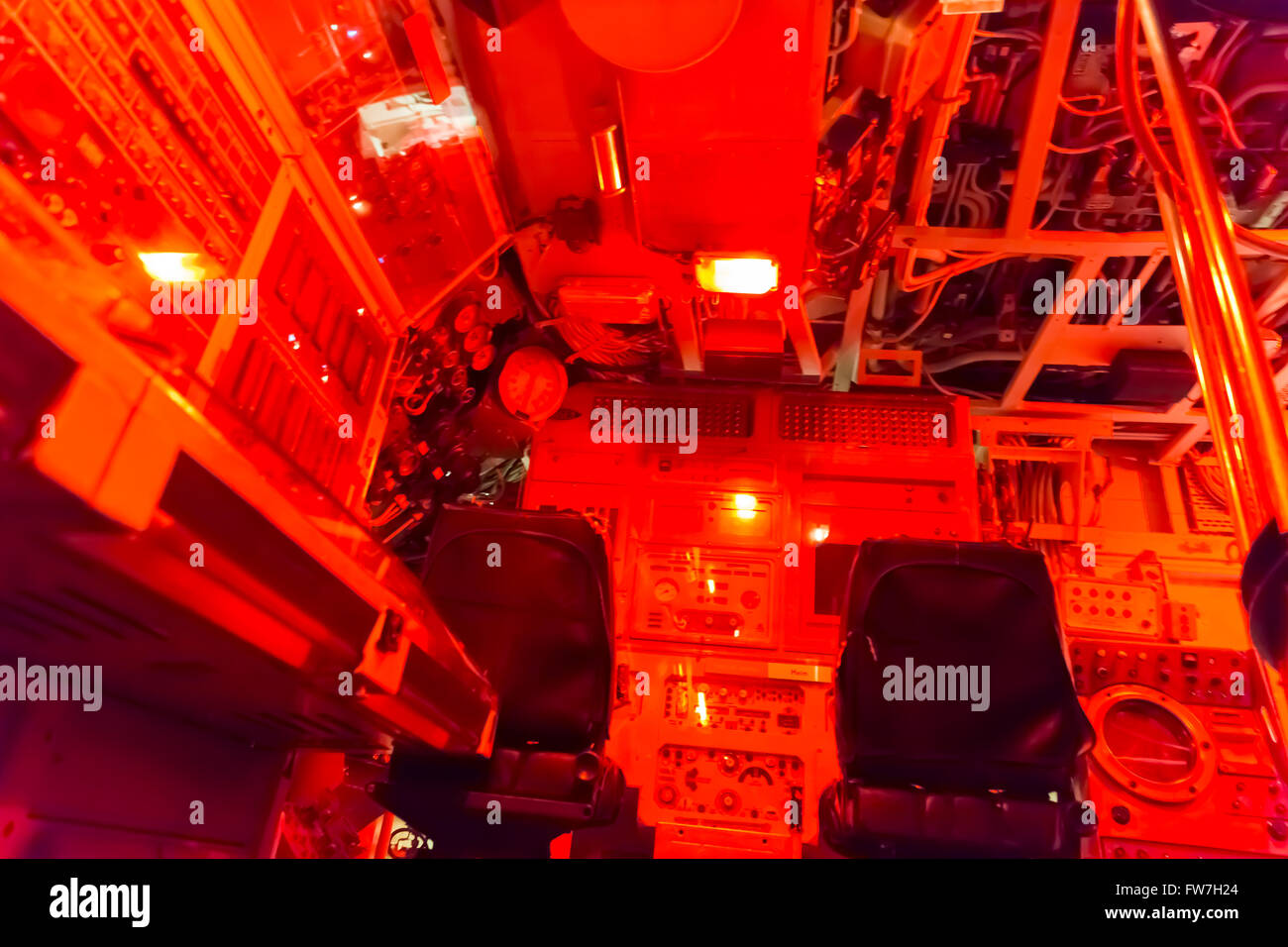 control room orange red light Stock Photo - Alamy