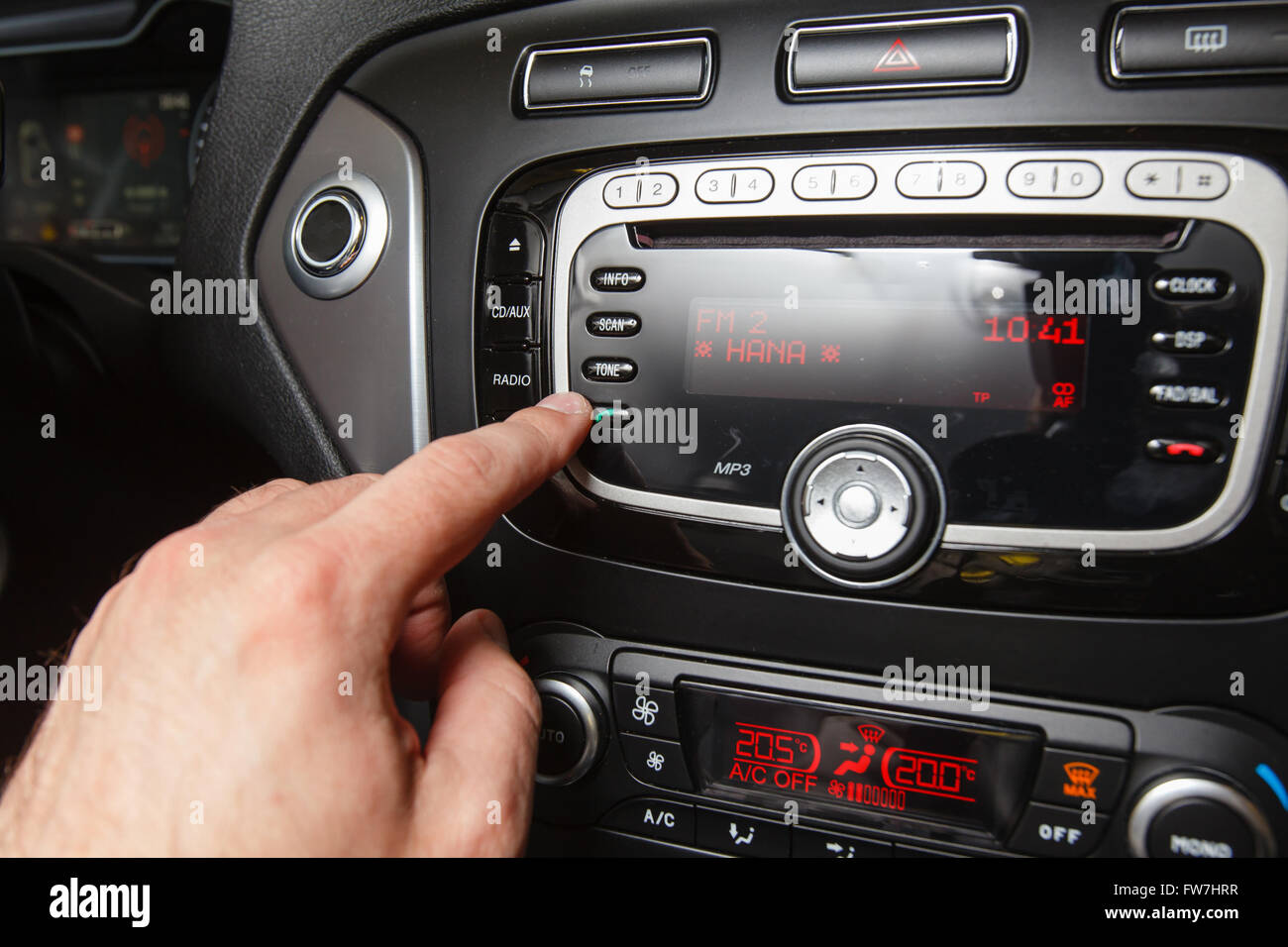 Adjusting the temperature in the car - climate control (Shallow DOF ...