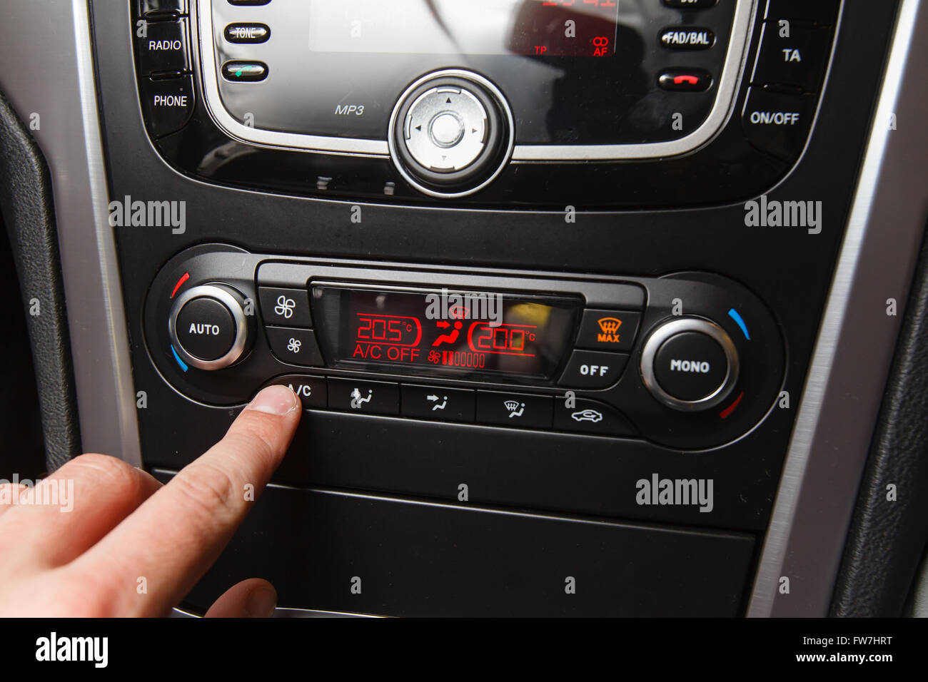 Adjusting the temperature in the car - climate control (Shallow DOF ...
