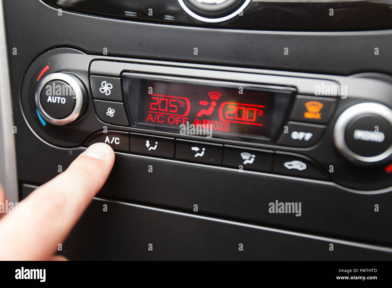 Adjusting the temperature in the car - climate control (Shallow DOF ...