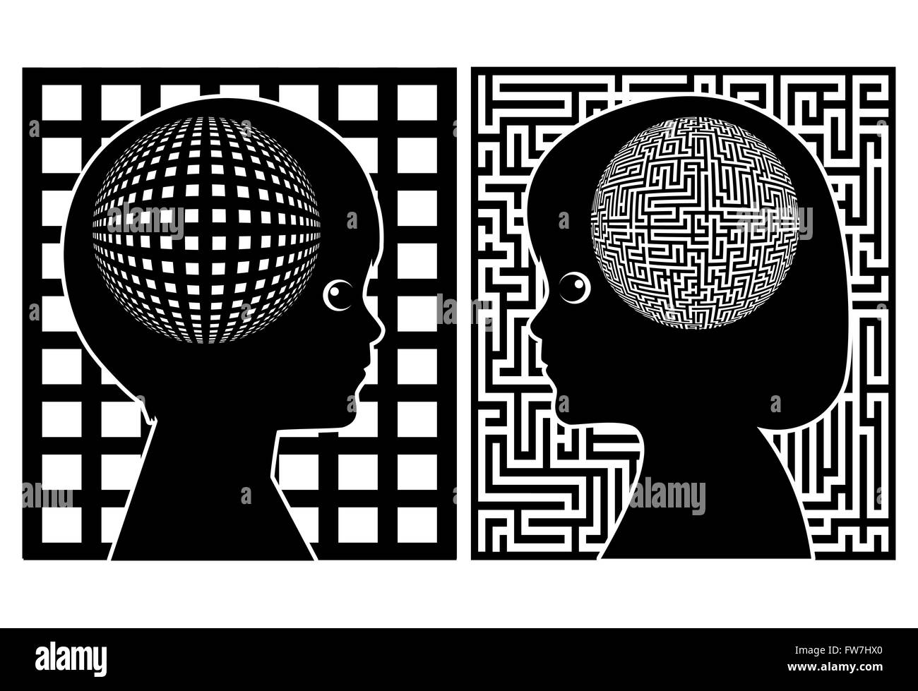 Brain based differences in Boys and Girls Stock Photo - Alamy